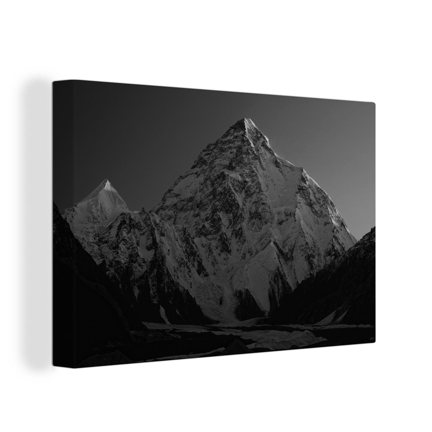 Onemillioncanvasses® Leinwandbild K2 Schwarz Weiß Berg 1 St