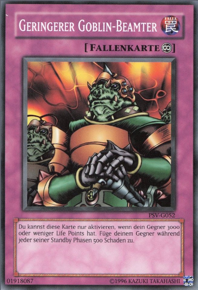Recollectibles Sammelkarte Yugioh Karte Geringerer Goblin Beamter V 1