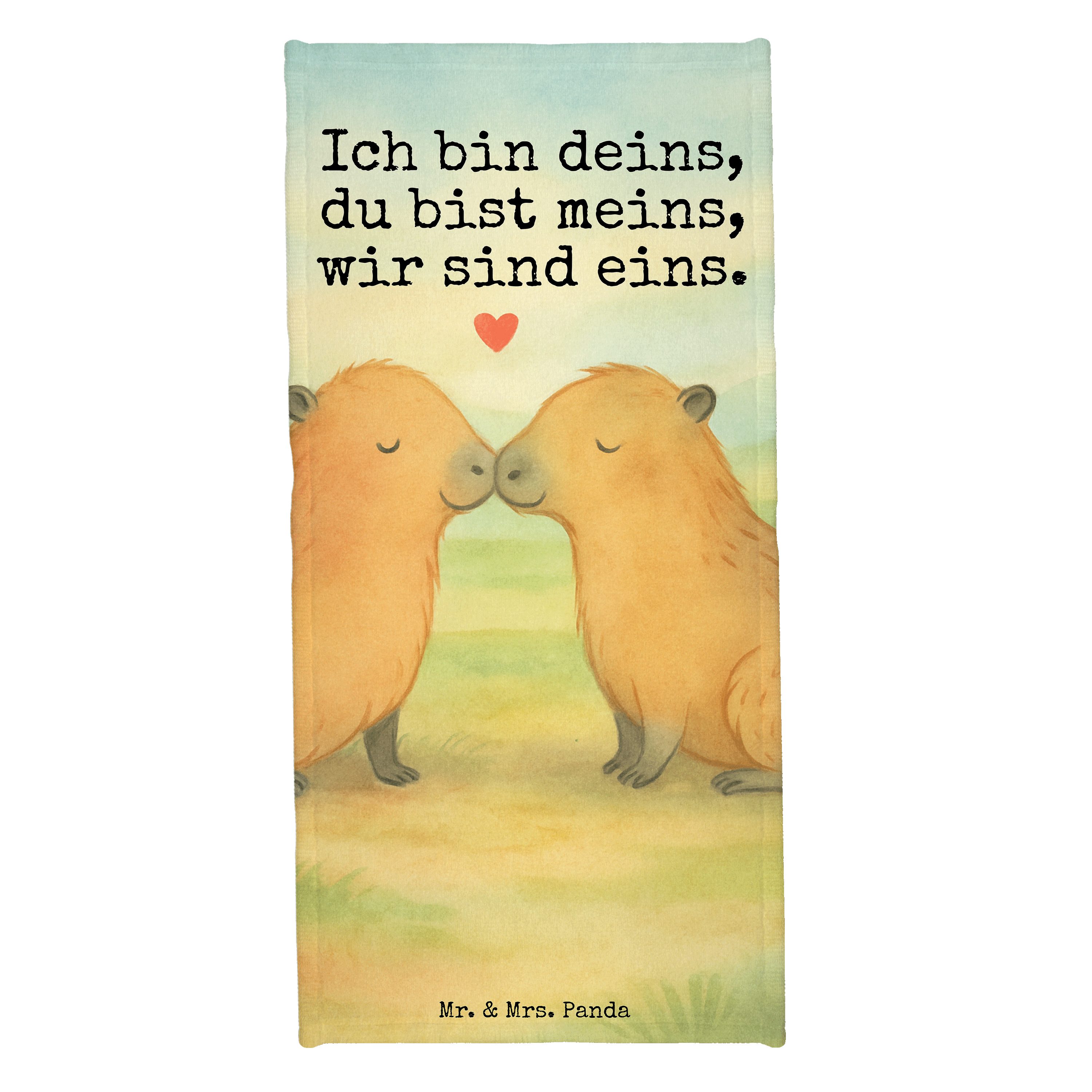 Mr. & Mrs. Panda Handtuch Capybara Liebe Design, Badehandtuch, Gelb ...