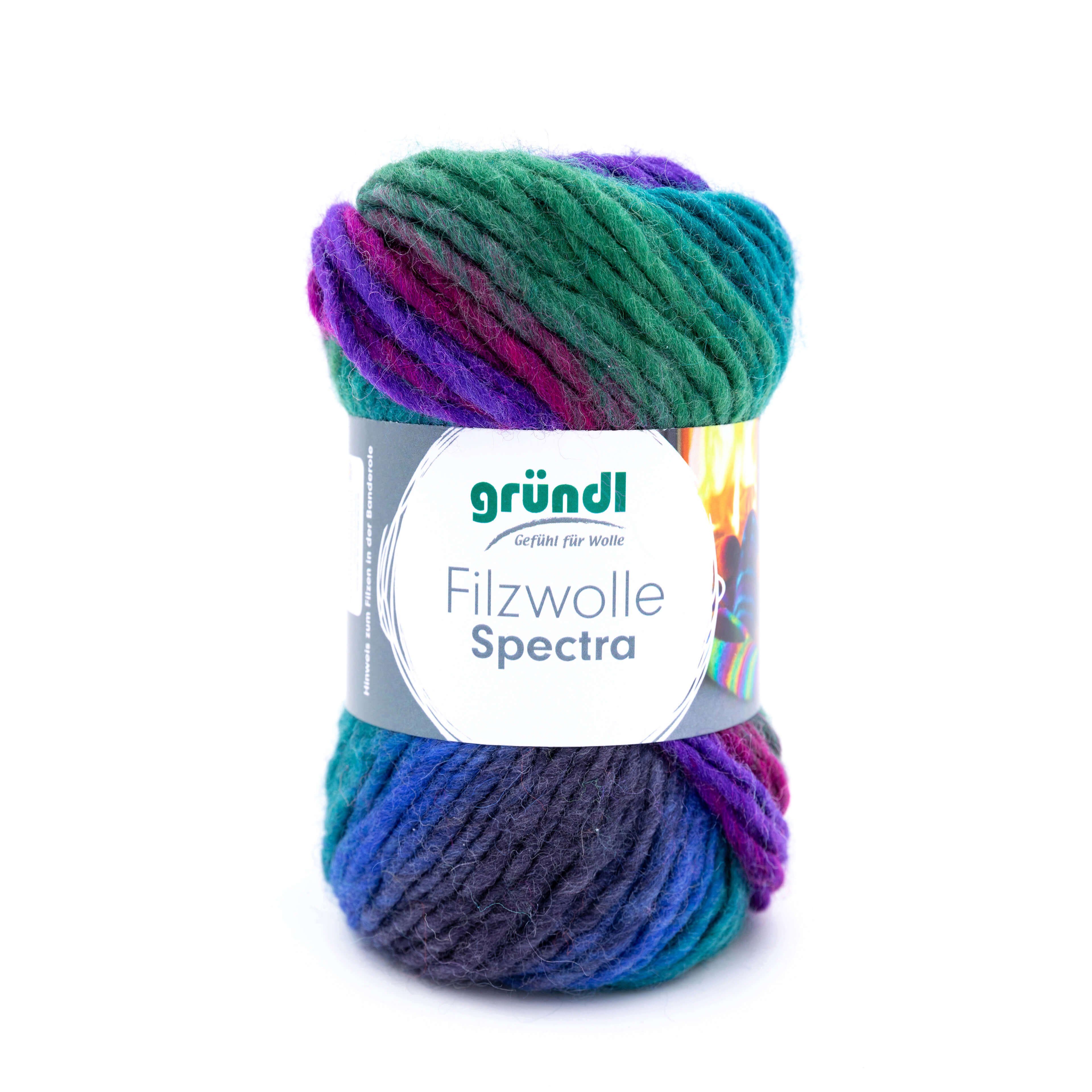 Gründl Wolle Spectra Filzwolle zum Stricken, Häkeln, Filzen, 100g ...