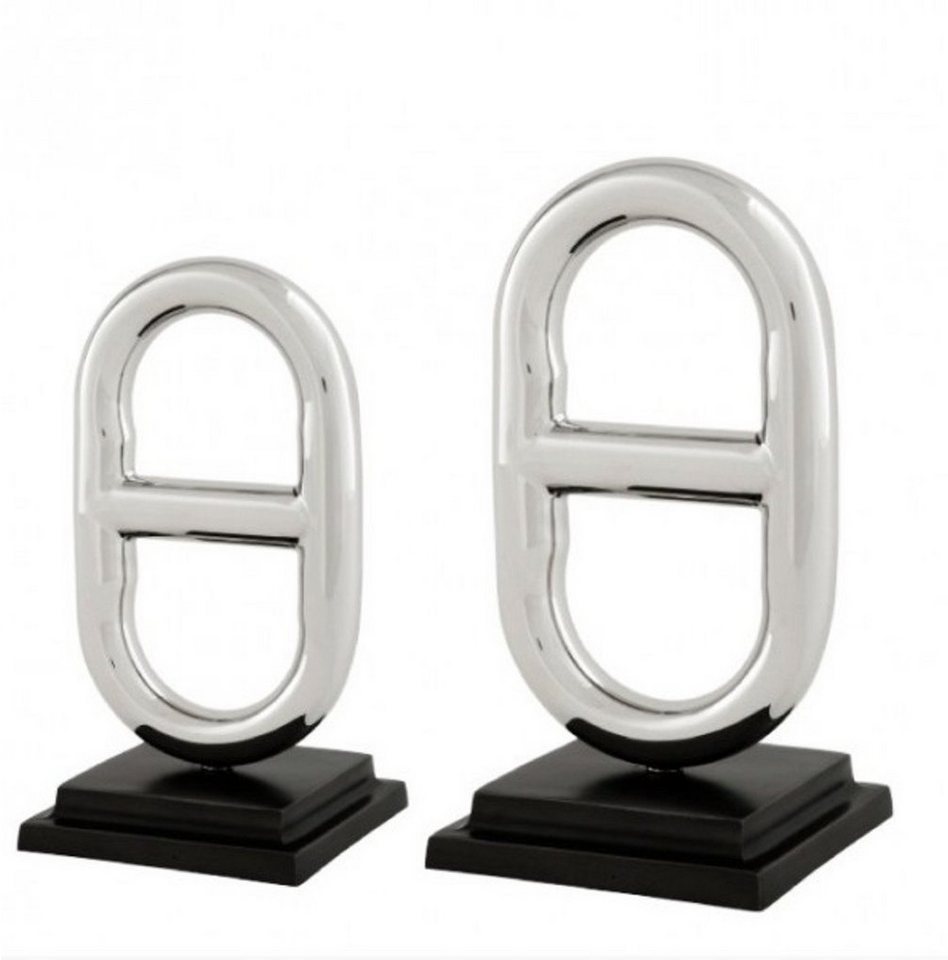 Casa Padrino Dekoobjekt Luxus Dekoration 2er Set Nickel Finish Buckle
