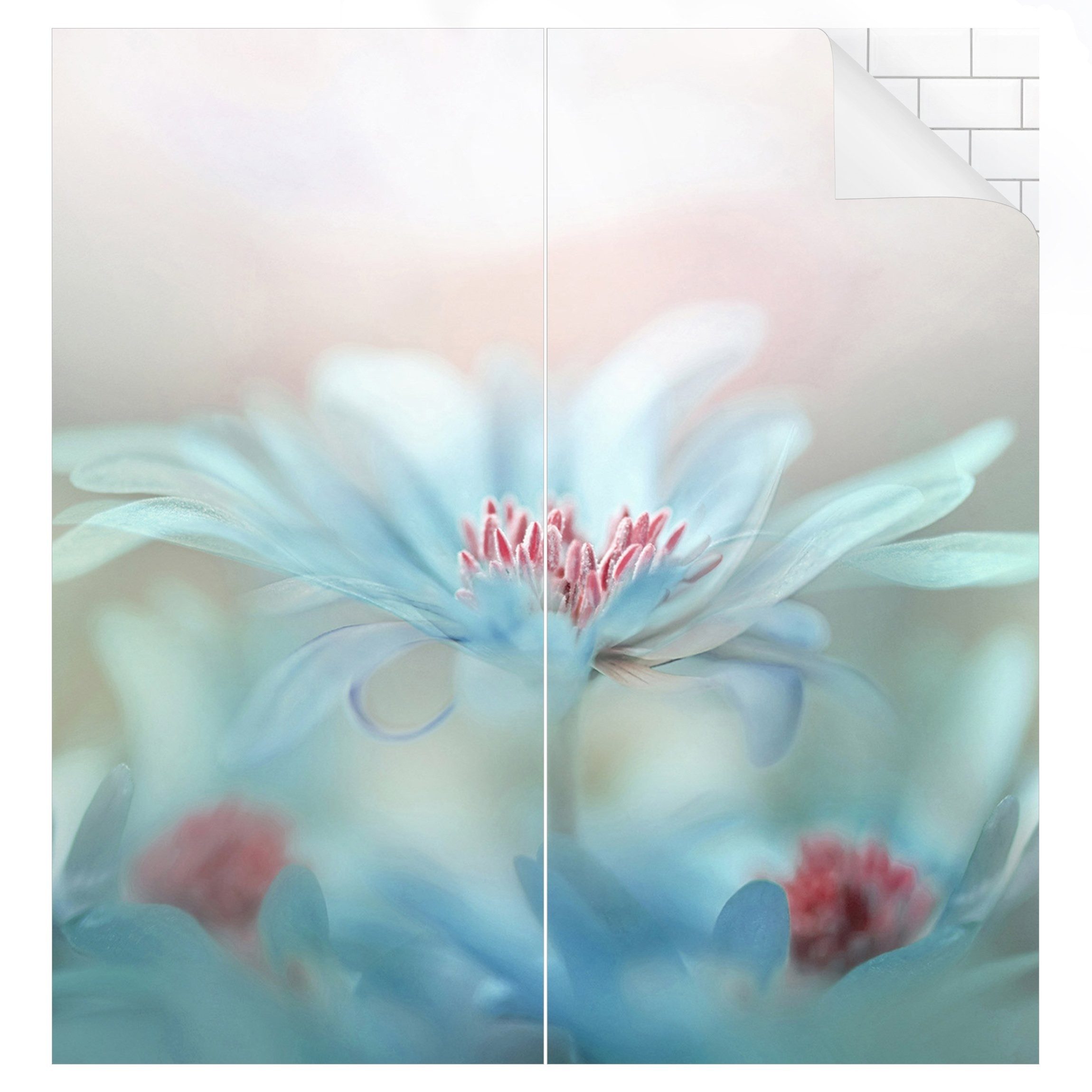 Bilderdepot24 Badrückwand Blumen Türkis Duschrückwand Ohne Bohren