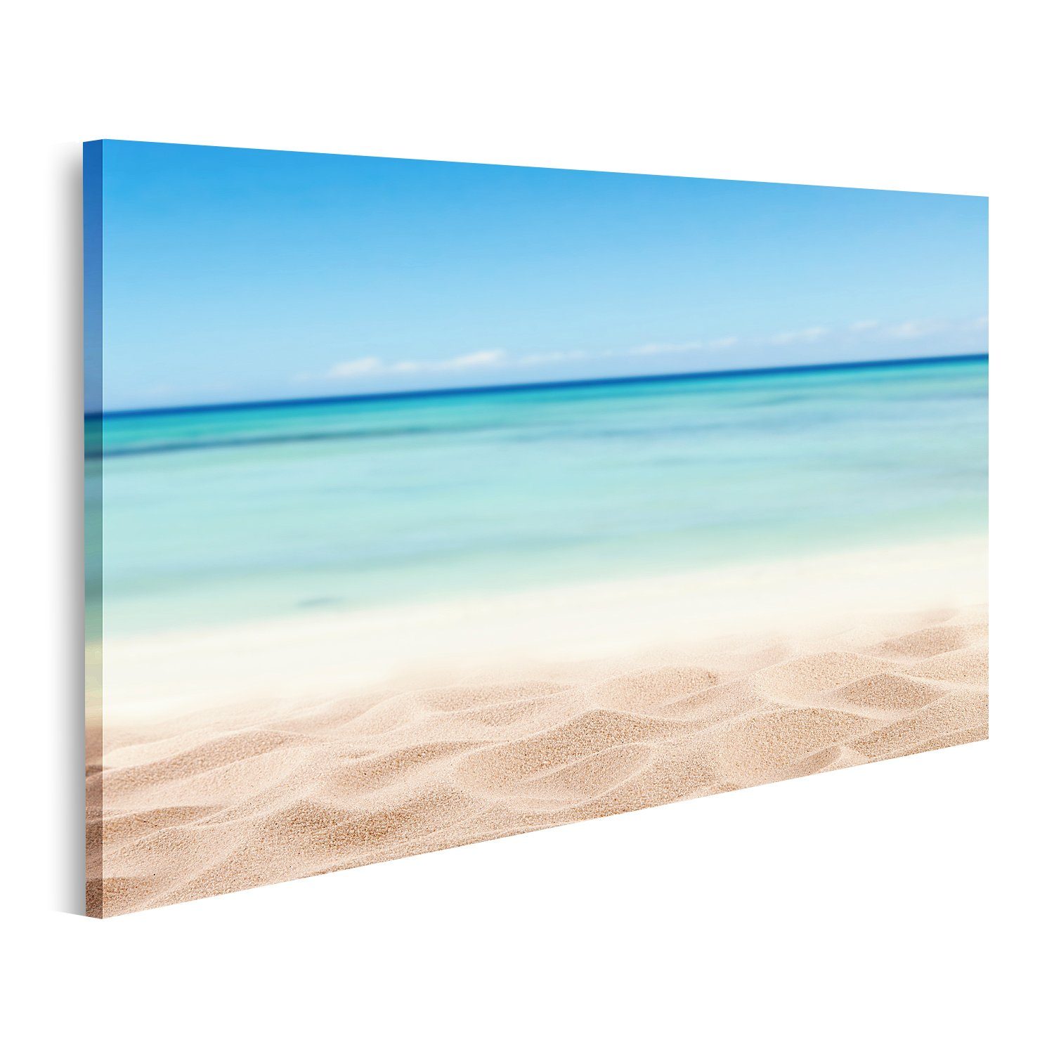 islandburner Leinwandbild Bild auf Leinwand Leere Sandstrand Mit Blick Aufs Meer Freier Raum Für