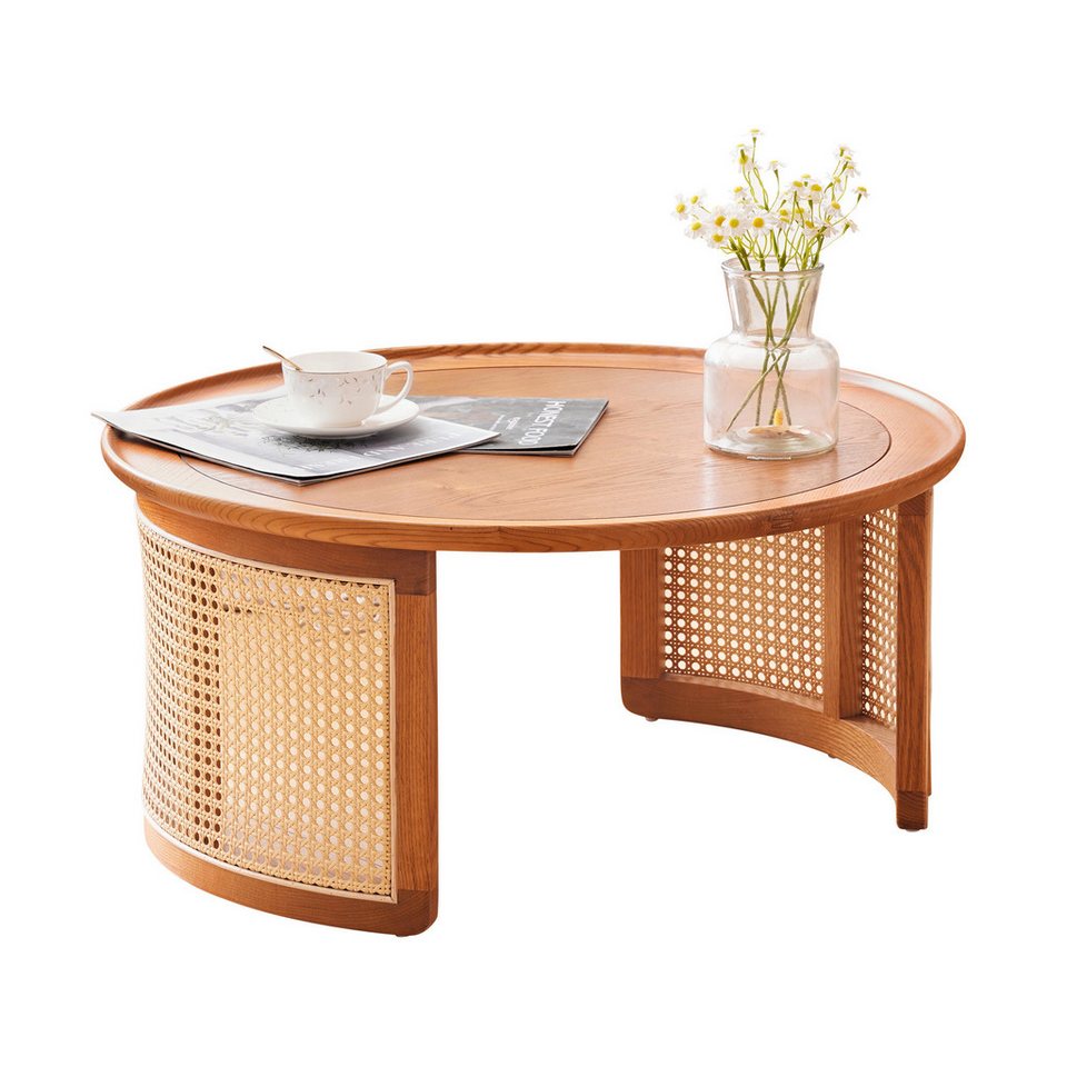 Fine Life Pro Couchtisch Massivholz Couchtisch Durchmesser 70 Cm