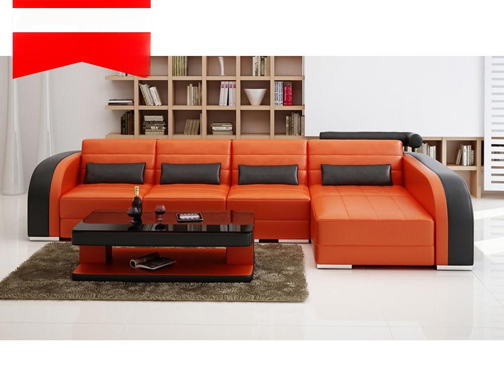 JVmoebel Ecksofa Big Sofa mit USB Wohnlandschaft Polster Eck Leder Sofa ...