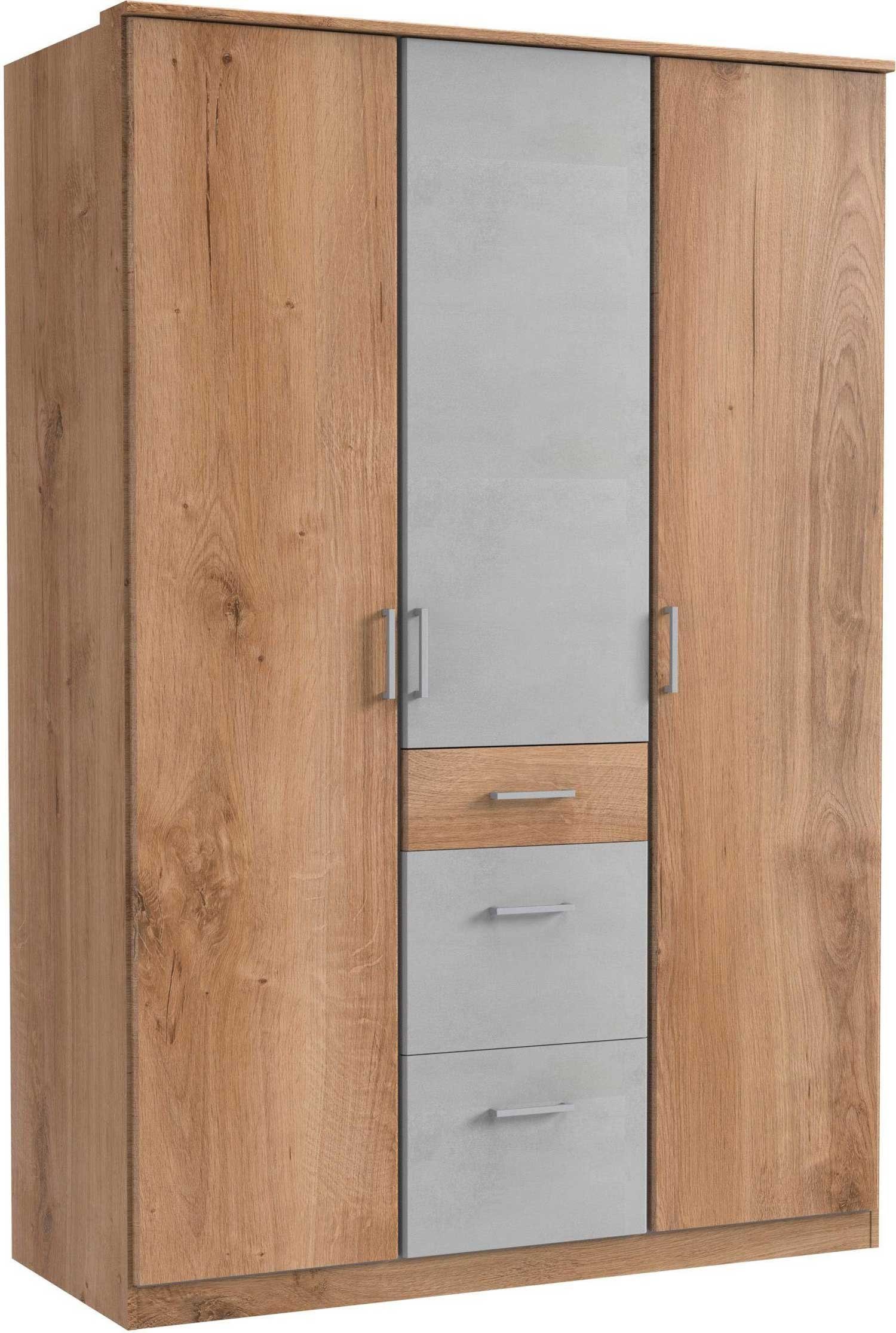 Wimex Kleiderschrank Click 1 St Plankeneiche Beton Lichtgrau 3 Türig