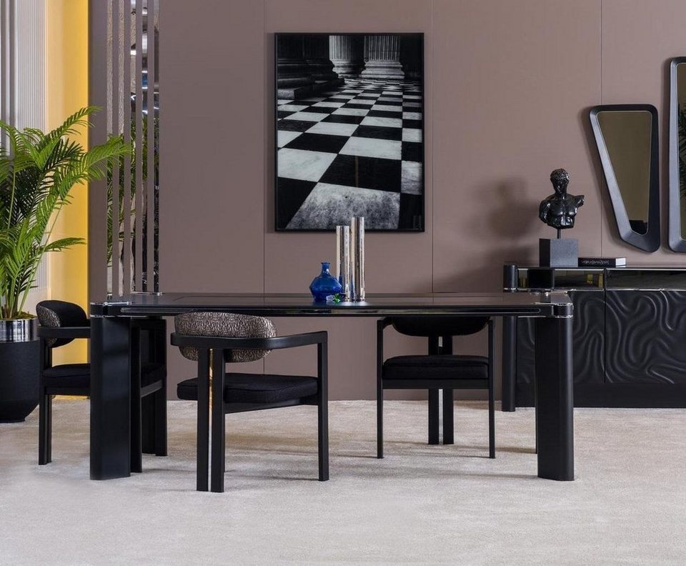 Jvmoebel Essgruppe Esszimmer Set 6x Stühle Esstisch Esszimmer Designer