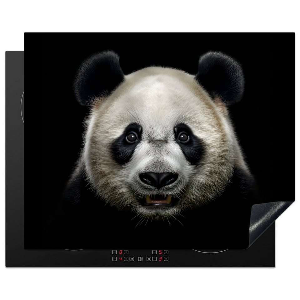 Muchowow Herdblende Abdeckplatte Tiere Panda Porträt Schwarz