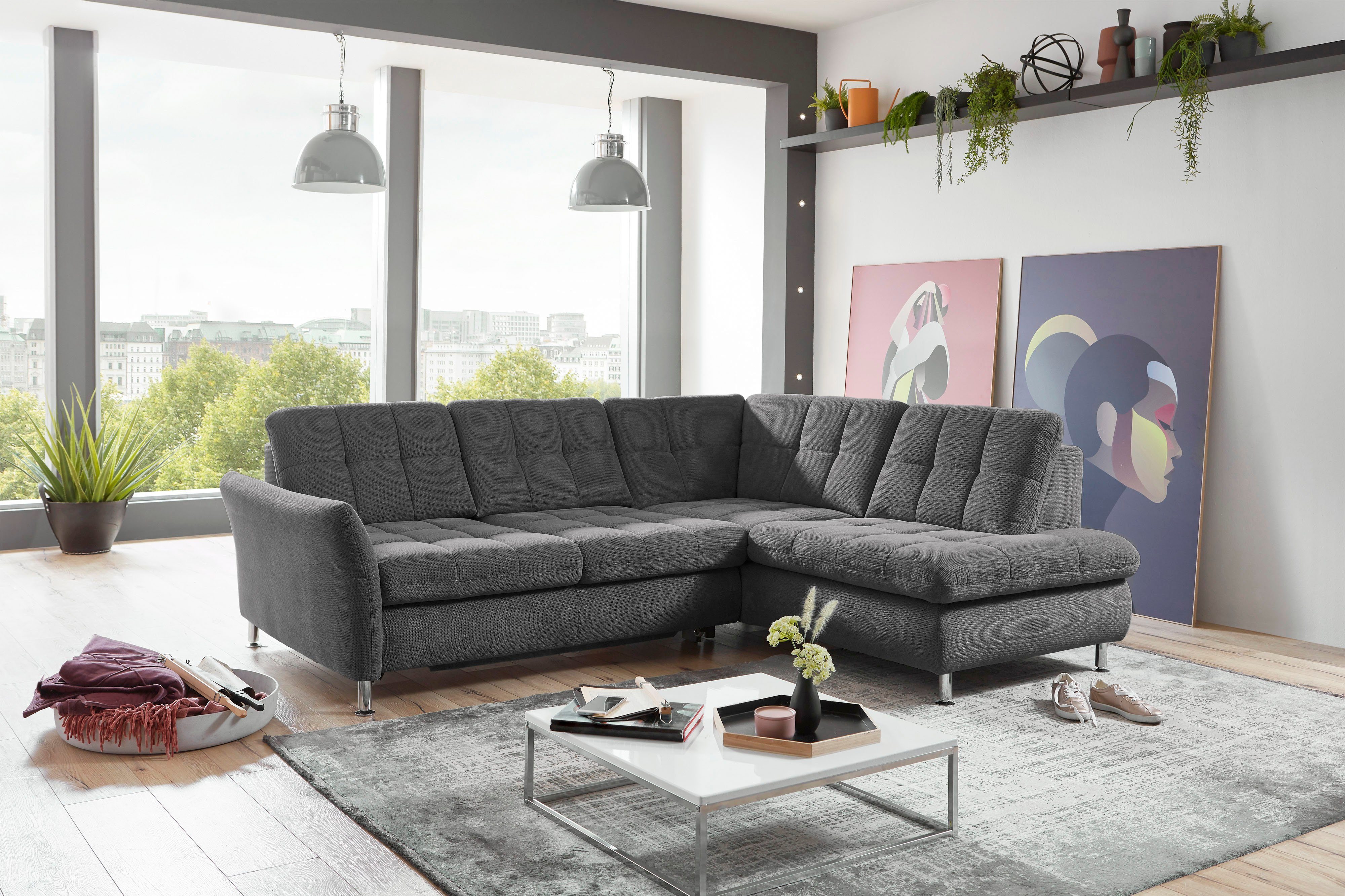 Die Planbar Ecksofa Mp In20016 L Form Wahlweise Mit Kopfstützen Und