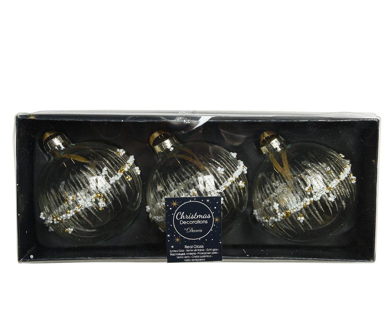 Decoris Season Decorations Christbaumschmuck Weihnachtskugeln Glas Mit