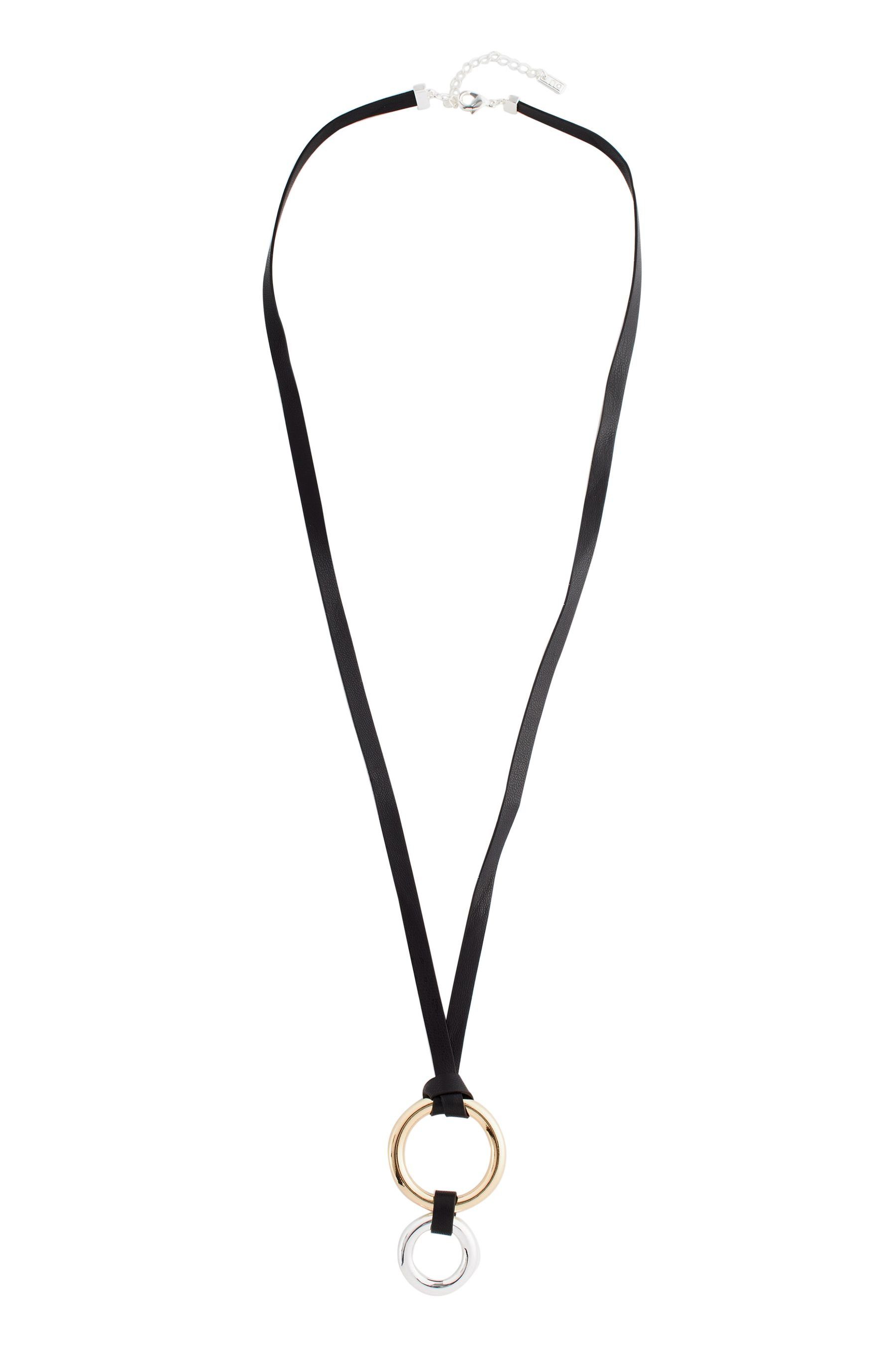 Next Kette Mit Anhänger Lange Halskette Aus Metall Und Cord 1 Tlg