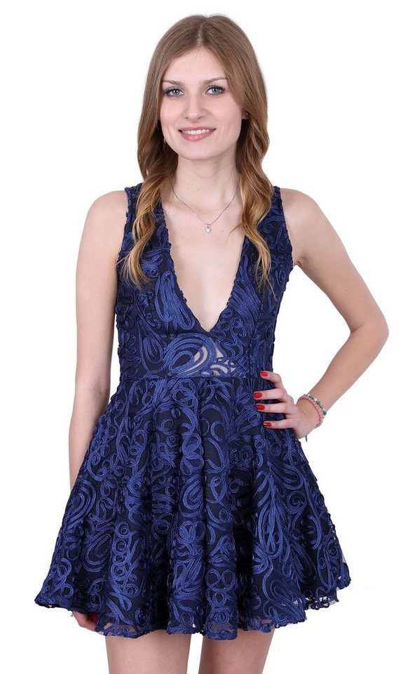Sarciaeu Minikleid John Zack Marineblauer Ballerina Mini