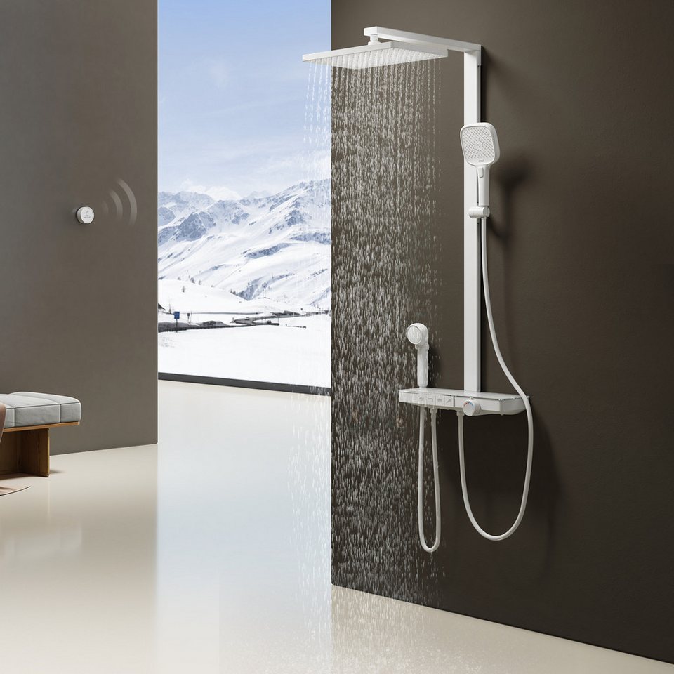 Emke Duschsystem Brausegarnitur Mit Thermostat Bluetooth Steuerung