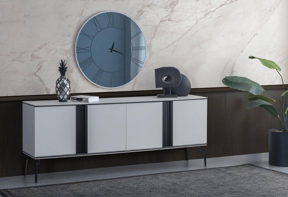 Jvmoebel Sideboard Modernes Weiß Sideboard Luxus Kommode Designer Holz