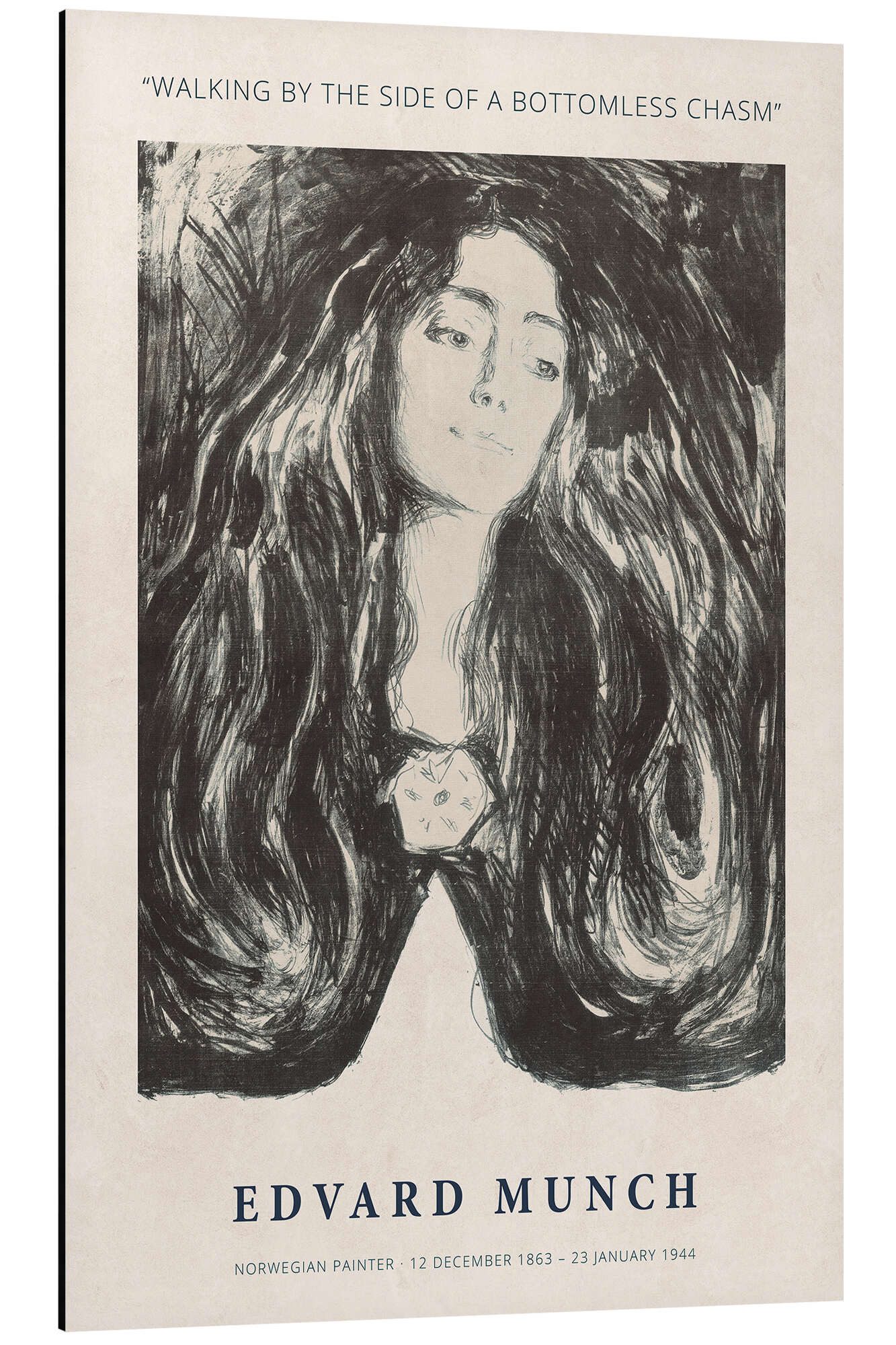 Posterlounge Alu Dibond Druck Edvard Munch Walking By The Side Of A