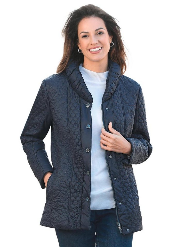 Goldner Kurzmantel Kurzgröße Jacke Mit Attraktivem Stepp Mustermix