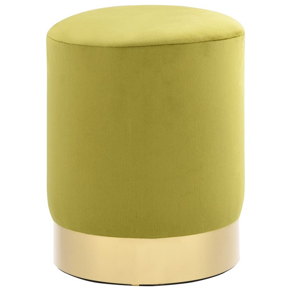 Vidaxl Polsterhocker Aus Stoff In Senfgrün Und Golden Bh 28x36 Cm