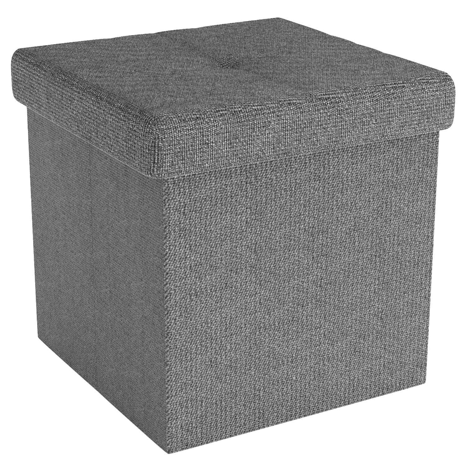Intirilife Sitzhocker Sitzwürfel Mit Stauraum 30x30x30 Cm In Fels Grau