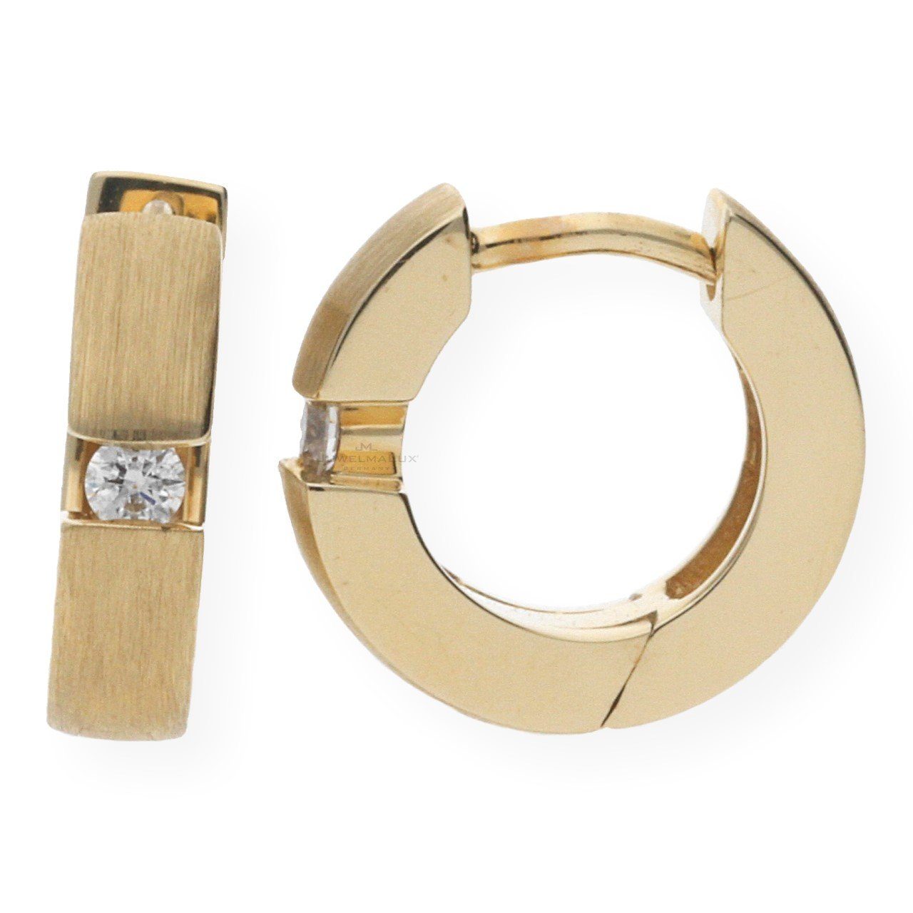 JuwelmaLux Paar Creolen JuwelmaLux Creolen 585er 14 Karat mit Brillant JL10-06-0496 (kein Set, 2 ...