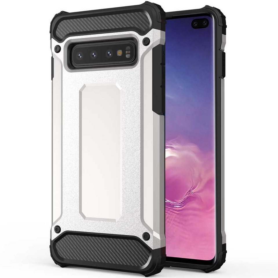 Fitsu Handyhülle Outdoor Hülle Für Samsung Galaxy S10 Plus Silber 64