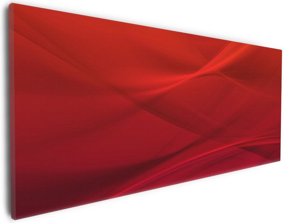 Wallario Leinwandbild Abstrakte Rotes Muster Roter Stoff In