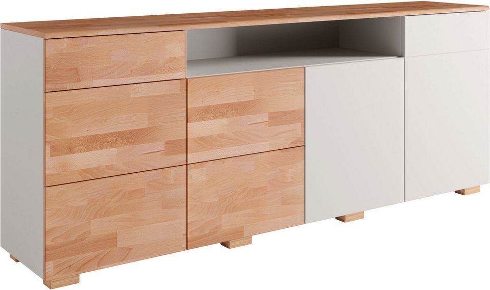 Home Affaire Sideboard Citra Teilmassiv Breite 200cmmoderne Grifflose