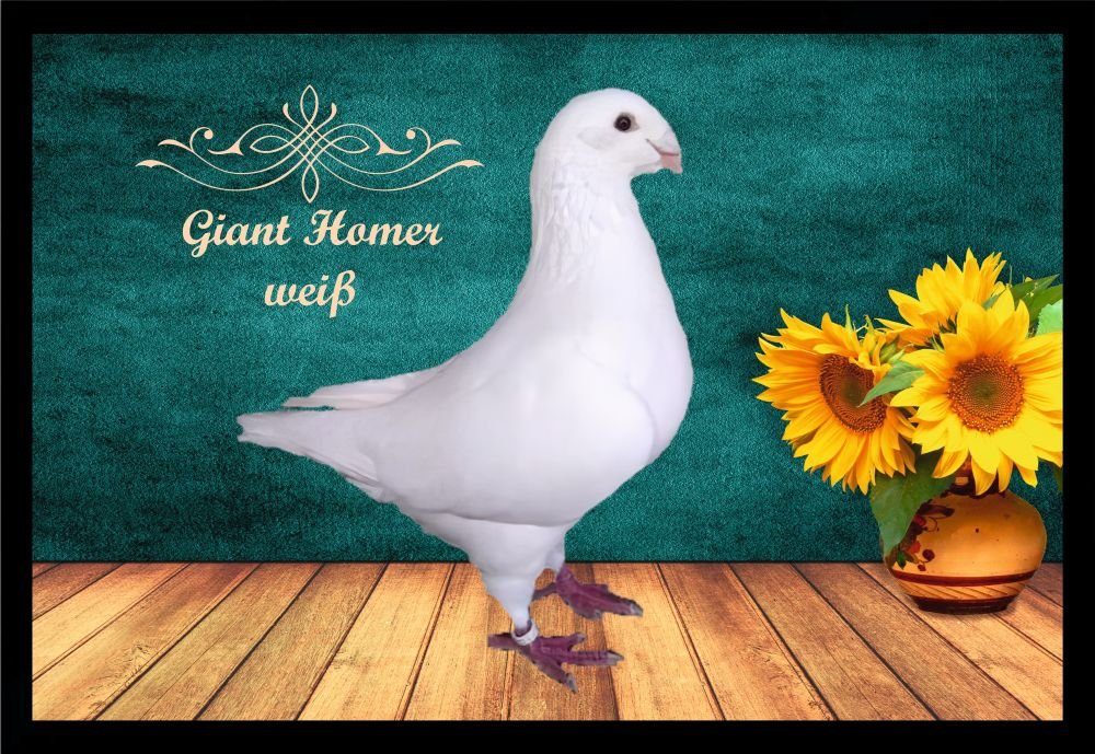 Fußmatte Schmutzfangmatte Taube Giant Homer weiß F2495, Ladreas, 60x40