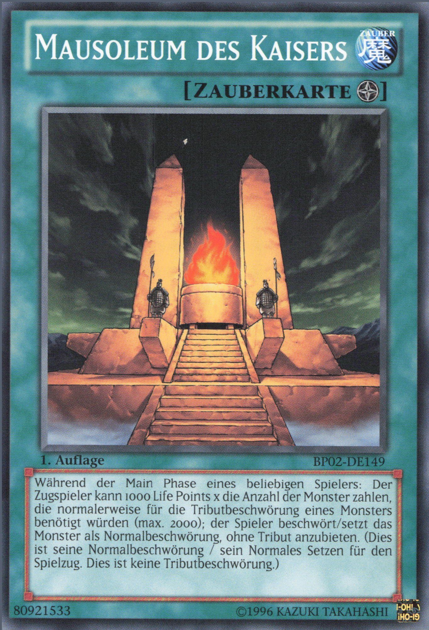 ReCollectibles Sammelkarte YuGiOh Karte Mausoleum des Kaisers (V.1), Yu-Gi-Oh! Karte BP02-DE149 ...