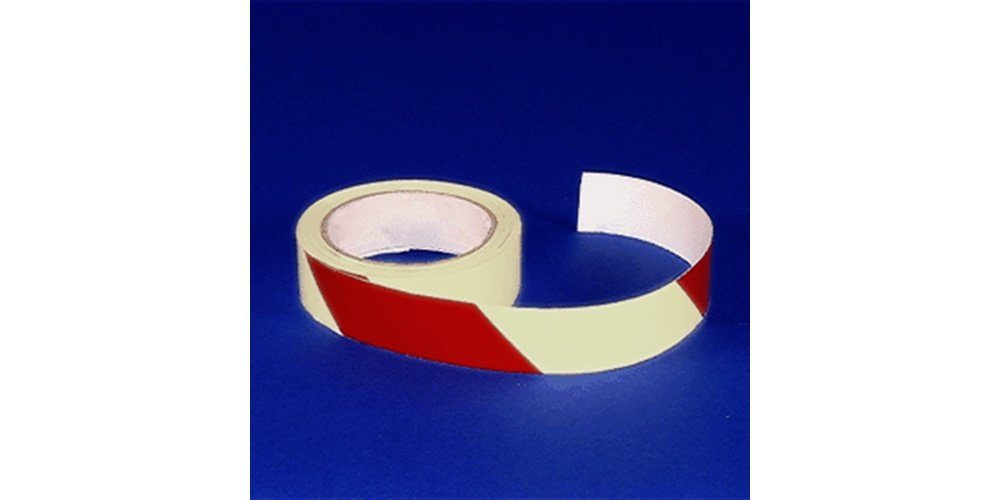 König Werbeanlagen Hinweisschild Warnmarkierungsband langnachleuchtend/rot, Rollenware, 30mm x 16m