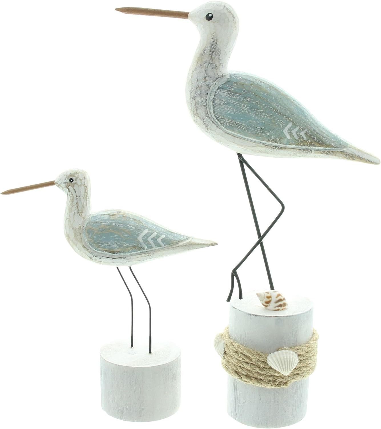 Dekoleidenschaft Dekofigur "Vogel" aus Holz, maritime Deko, Dekovogel mit Metall Beinen ...