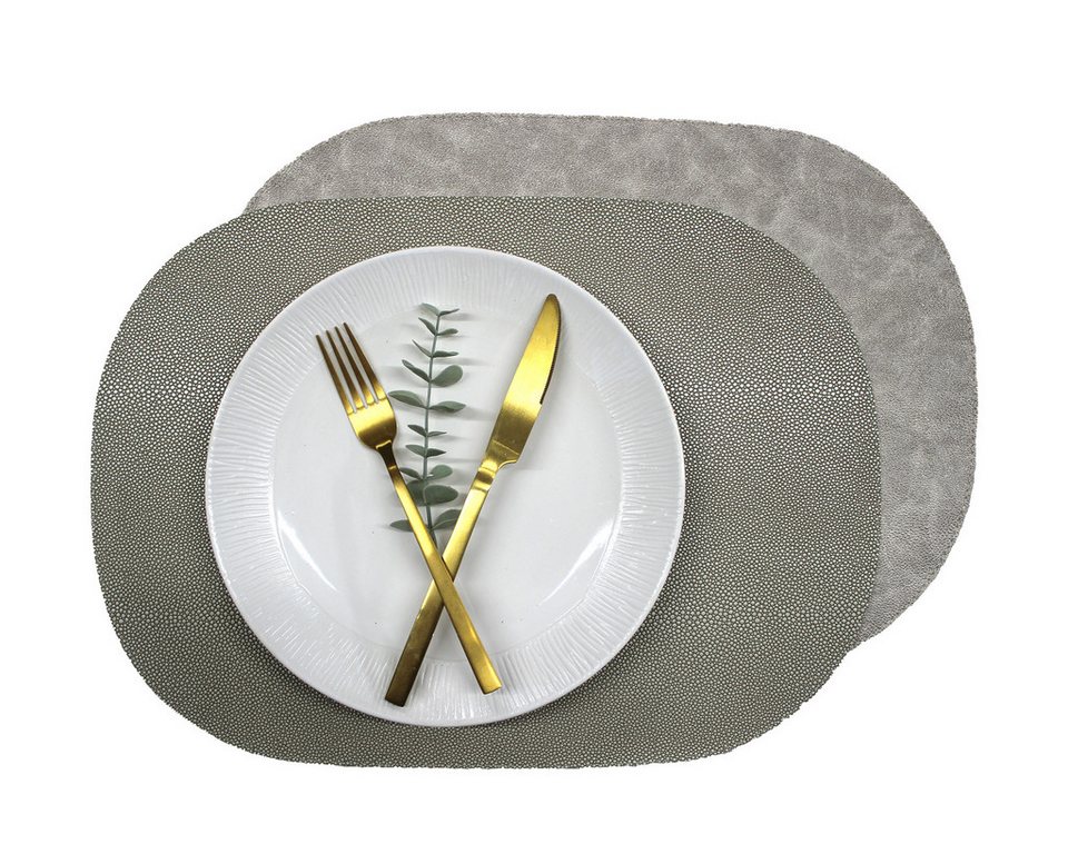 Signature Home Collection Platzset Tischsets 6 Er Set Oval Rochen Optik
