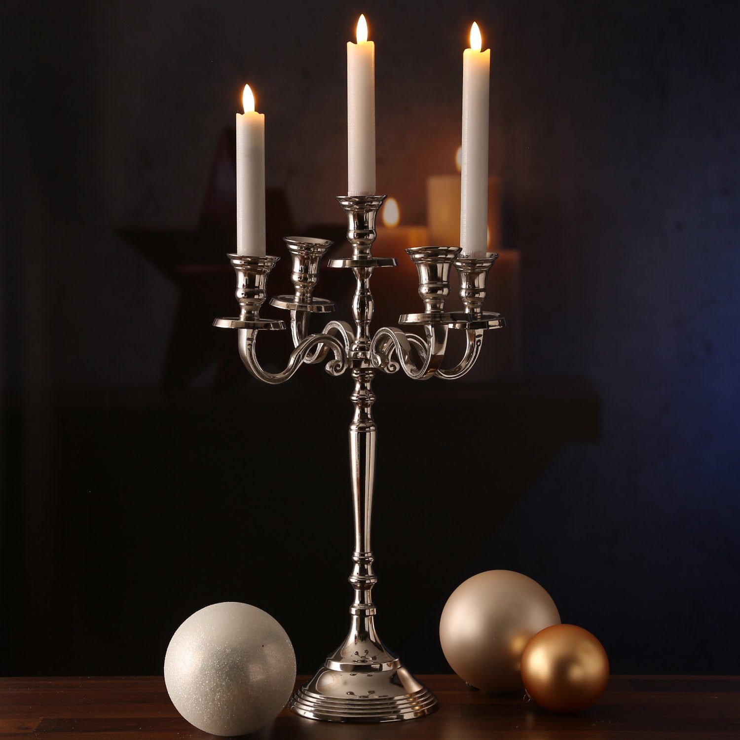 MARELIDA Kerzenhalter »Kerzenständer Stabkerzenhalter Kerzenleuchter f. Tafelkerzen 40cm 5-armig ...