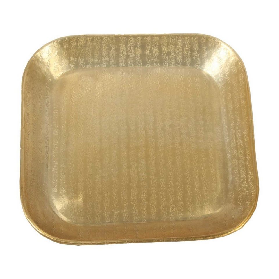 Casa Moro Tablett Orientalisches Tablett Prisma 38x38cm Mit