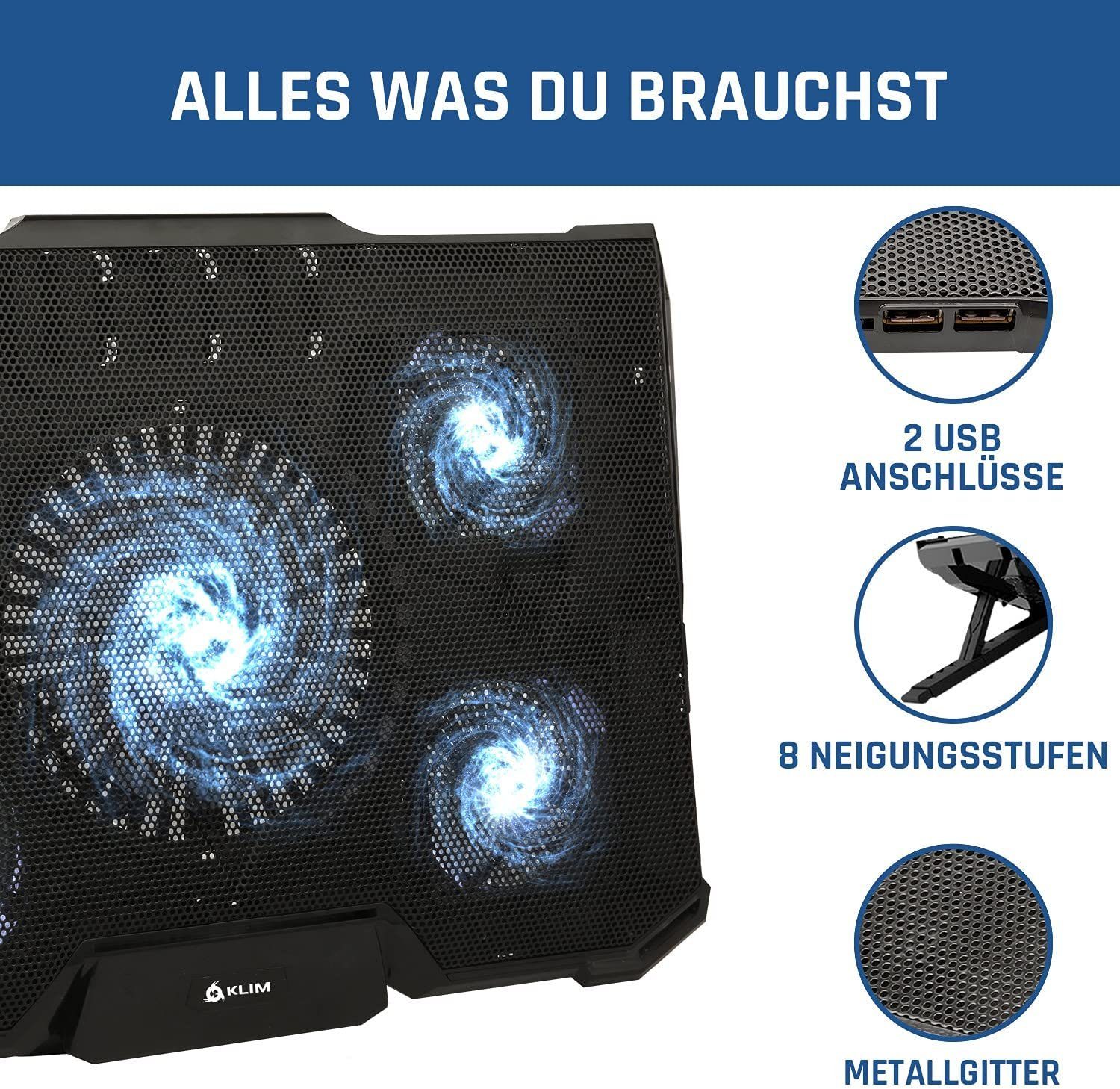 KLIM Notebook-Kühler Cyclone, KLIM Cyclone Laptop Kühler, Laptop-Kühler