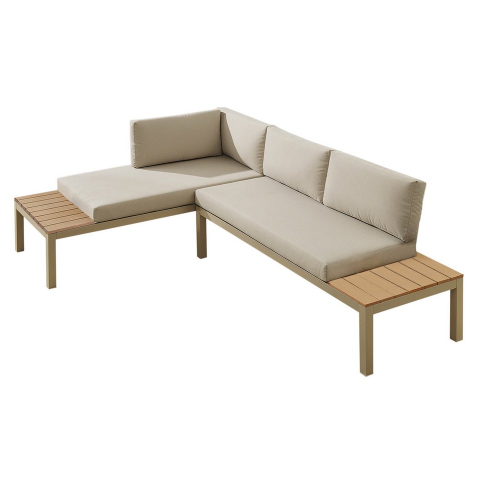 Riess Ambiente Gartenlounge Set Orlando Lounge 240cm Greige