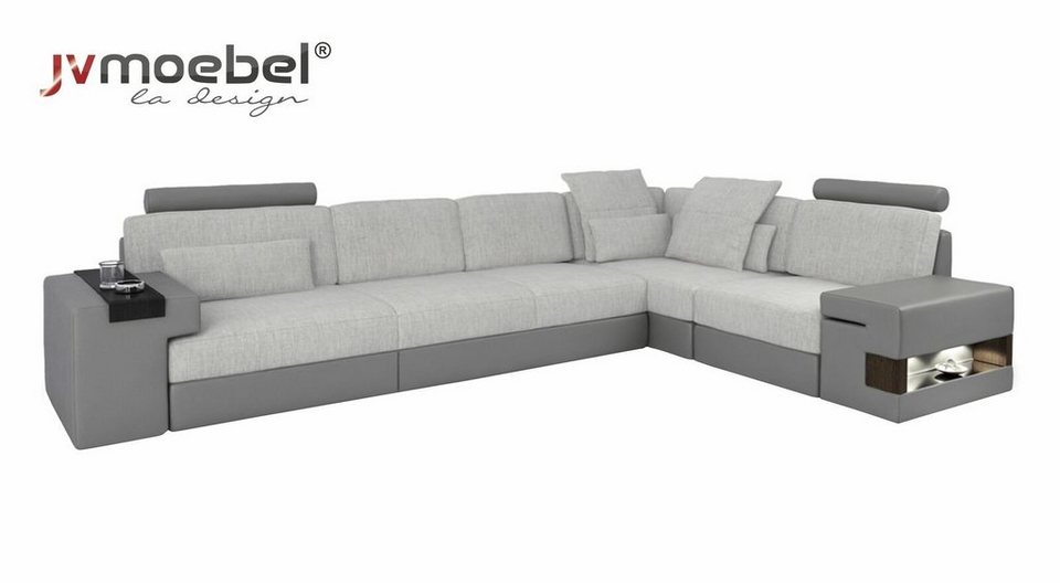 Jvmoebel Ecksofa Design Moderne Sofa L Form Sofas Grau Neu Couch Ecke