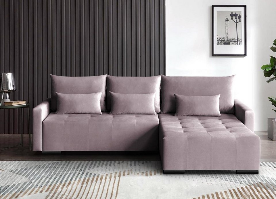Beautysofa Ecksofa Bono L Form Eckcouch Mit Schlaffunktion Und