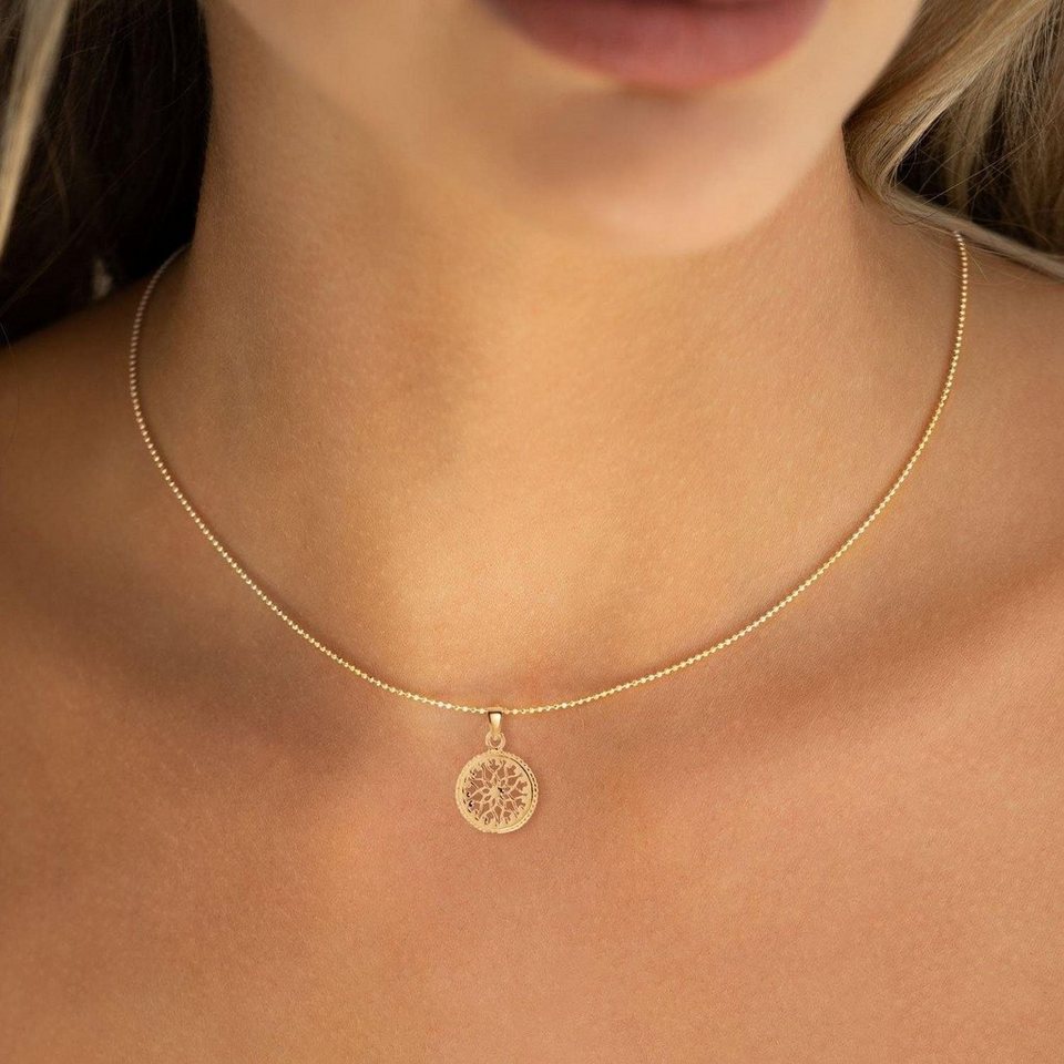 iz-el Silberkette Kette Gold Mandala Sonne - Kleines Sonnenmandala, 925 ... iz-el Silberkette Kette Gold Mandala Sonne - Kleines Sonnenmandala, 925 ...