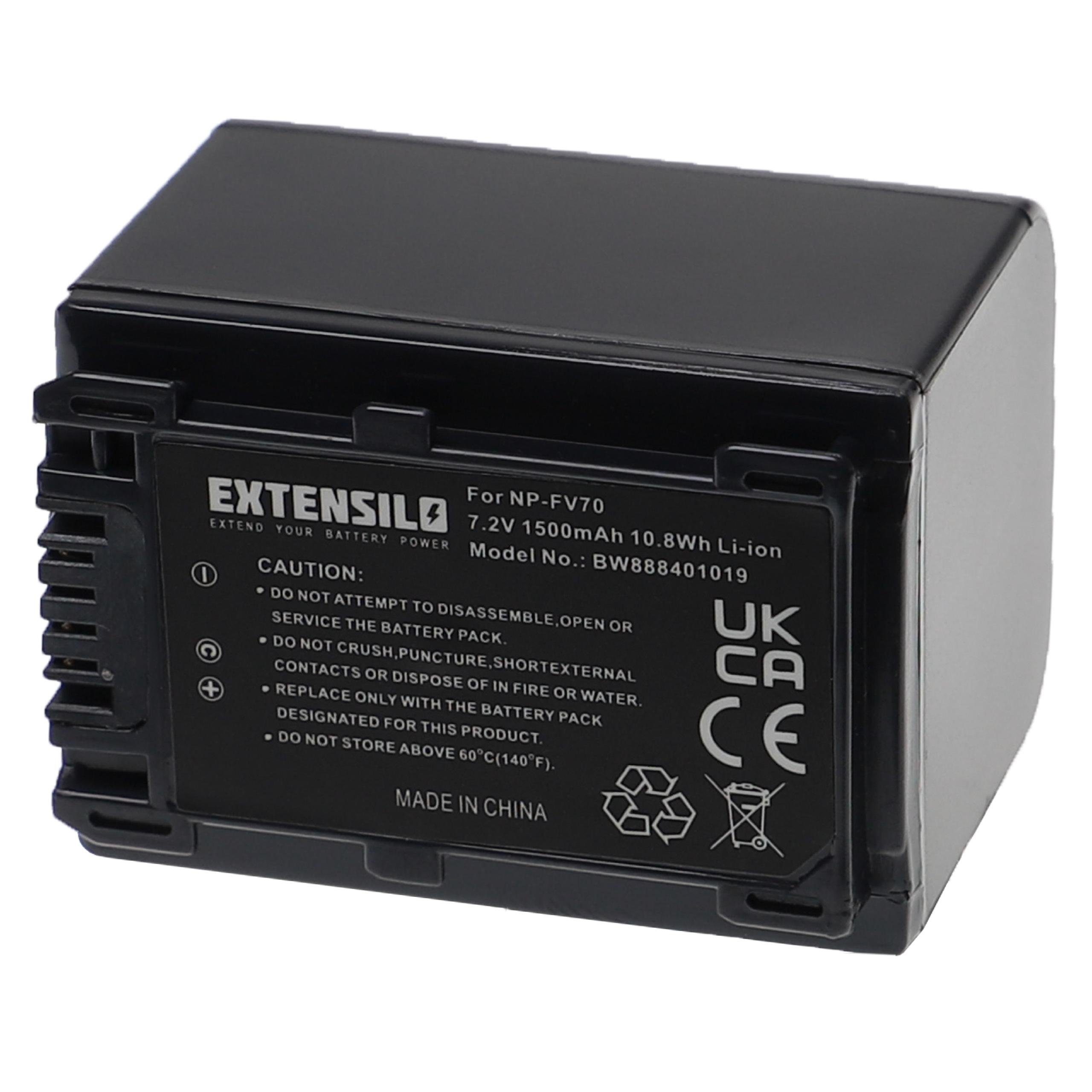 Extensilo kompatibel mit Sony DCR-DVD410E, DCR-DVD505E, DCR-DVD508E, Kamera-Akku Li-Ion 1500 mAh ...