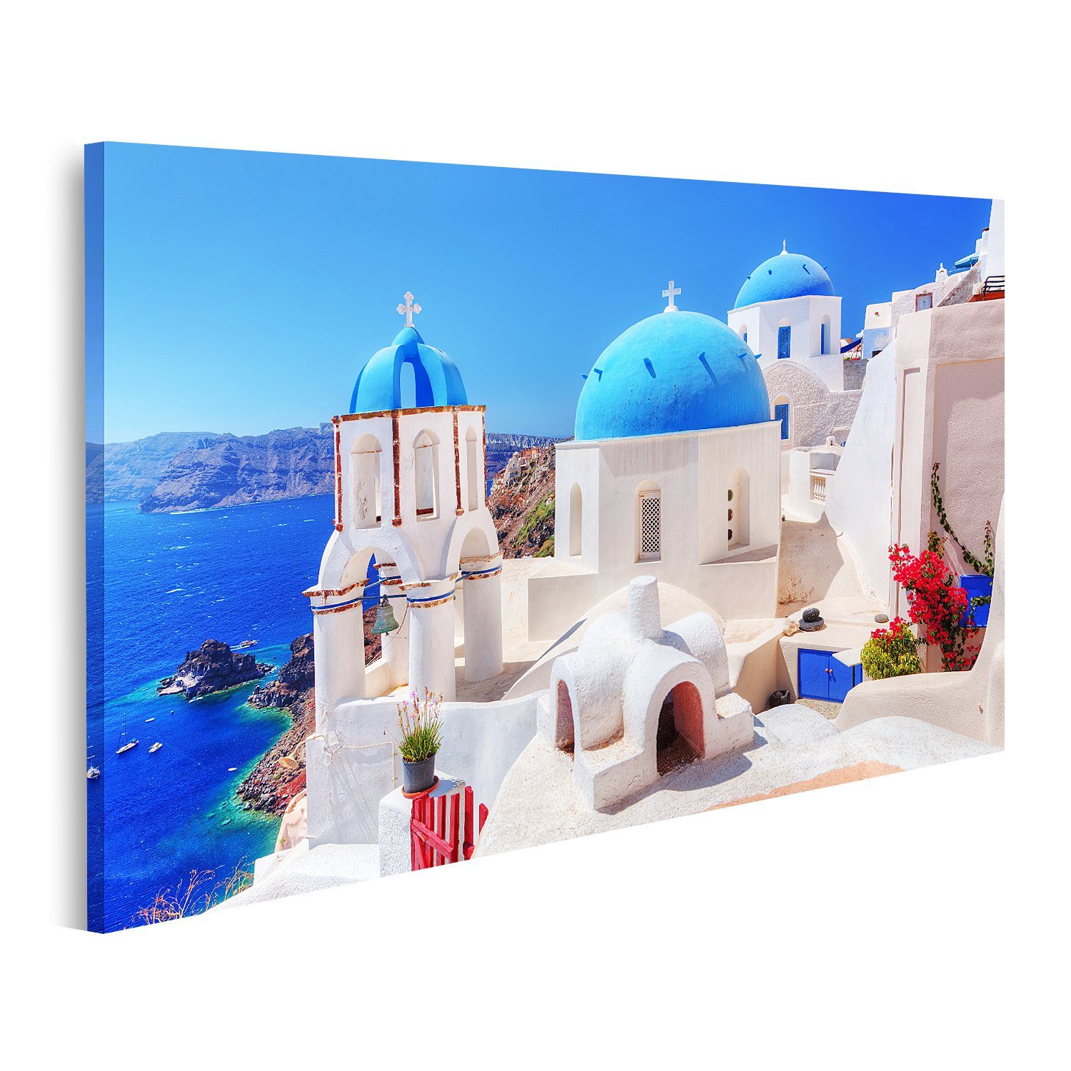 islandburner Leinwandbild Bild auf Leinwand Oia Stadt auf der Insel Santorin Griechenland Wandbi