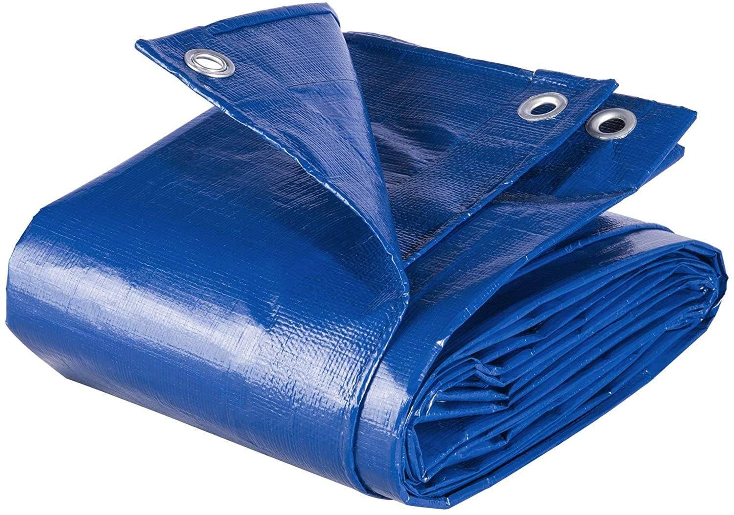 Woltu Pool-Abdeckplane, PE Abdeckplane mit Ösen Gartenmöbel 280g/m², blau