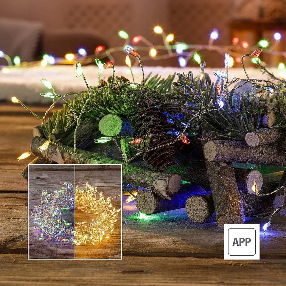 Mojawo Lichtervorhang 250er Led Tropfen Lichterkette 8 Funktionen