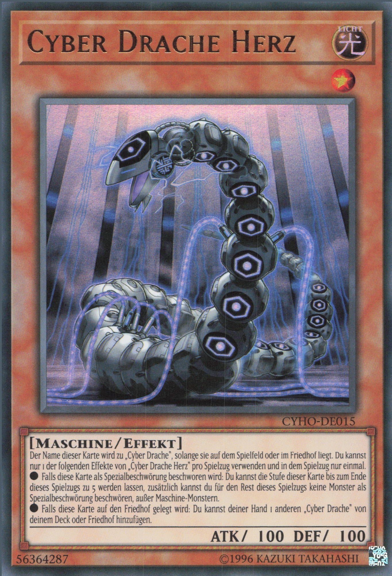 ReCollectibles Sammelkarte YuGiOh Karte Cyber Drache Herz deutsch, Yu-Gi-Oh! Karte CYHO-DE015 ...