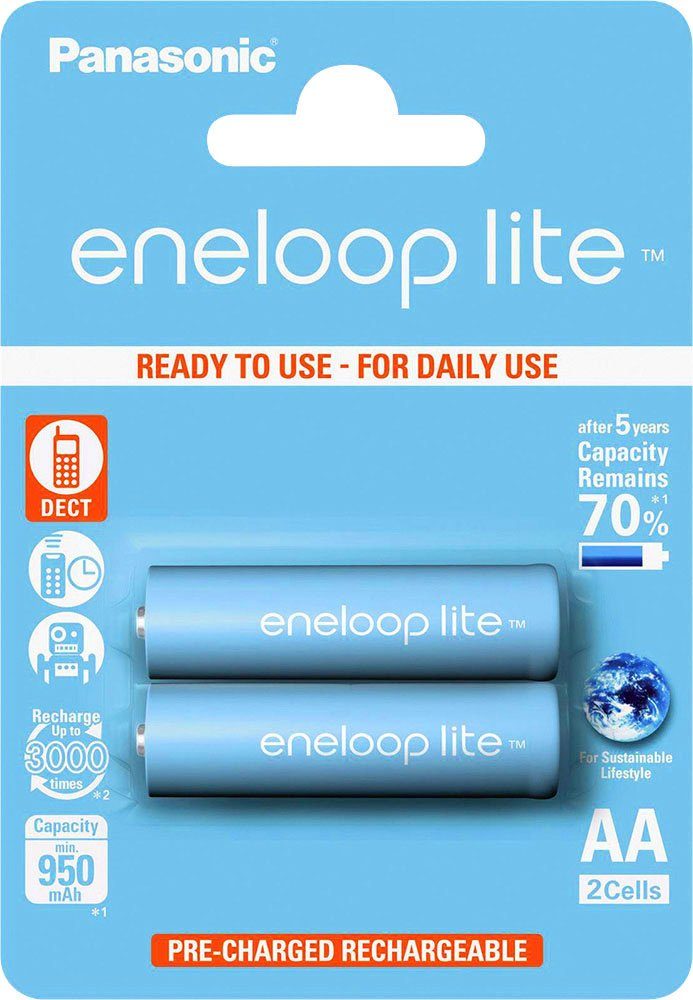 Panasonic Eneloop Lite Aa« Akku Mignon 1000 Mah 1 2 V 2 St Online