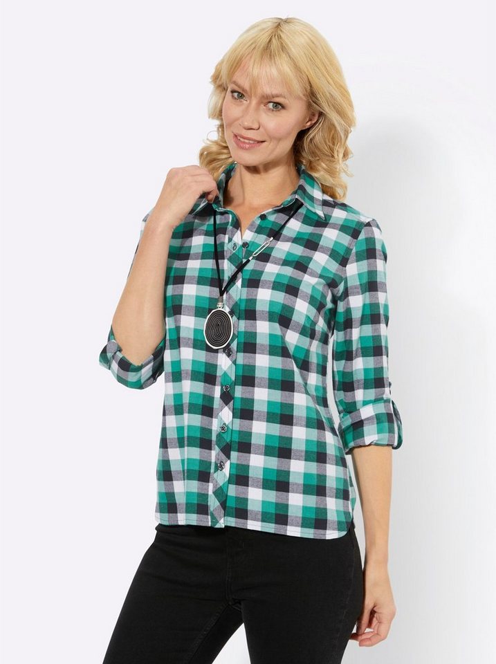 Witt Klassische Bluse Karobluse Längenregulierbare Ärmel Mit Riegel