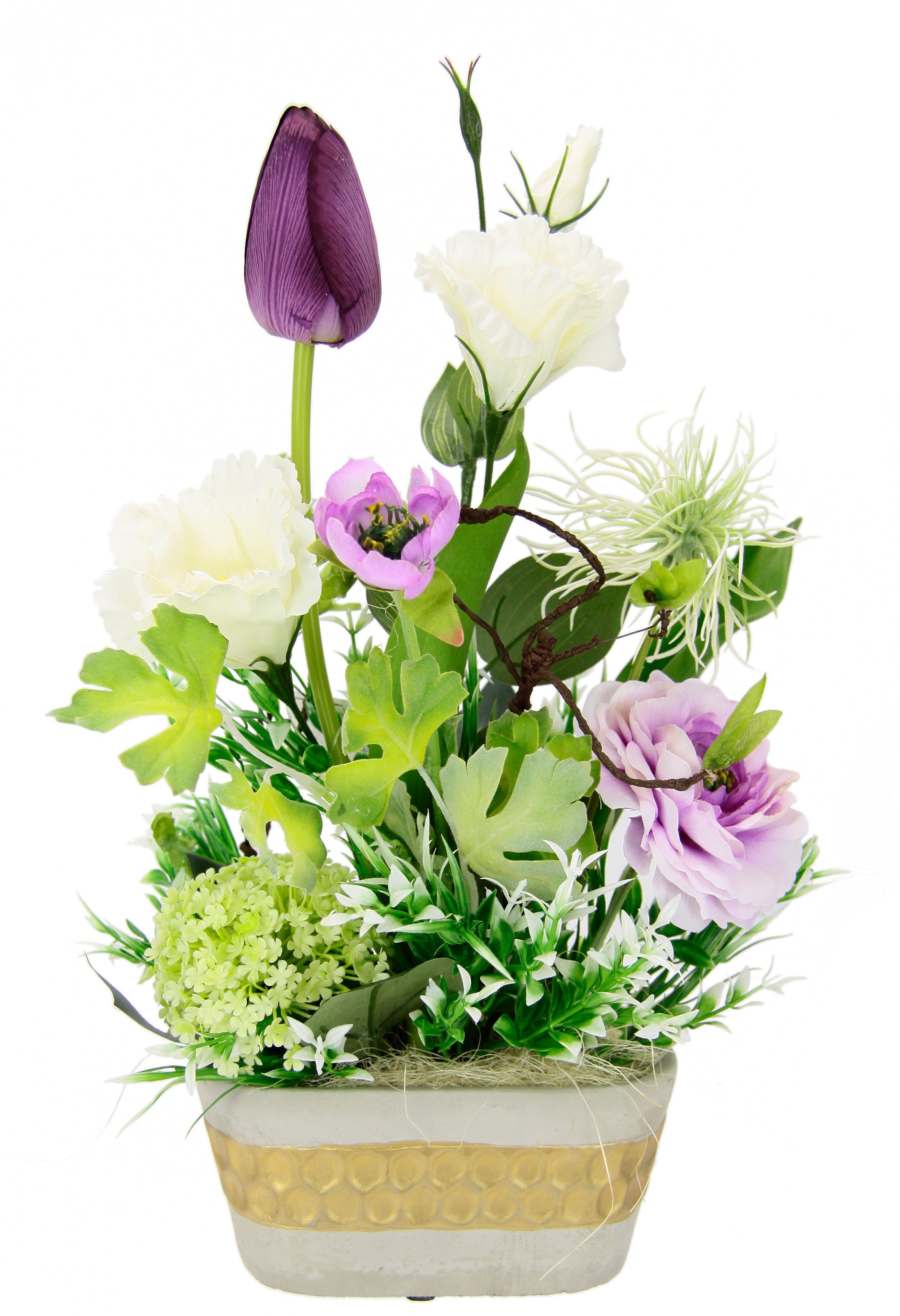 Kunstblume Arrangement Ranunkellysianthus Igea Höhe 37 Cm