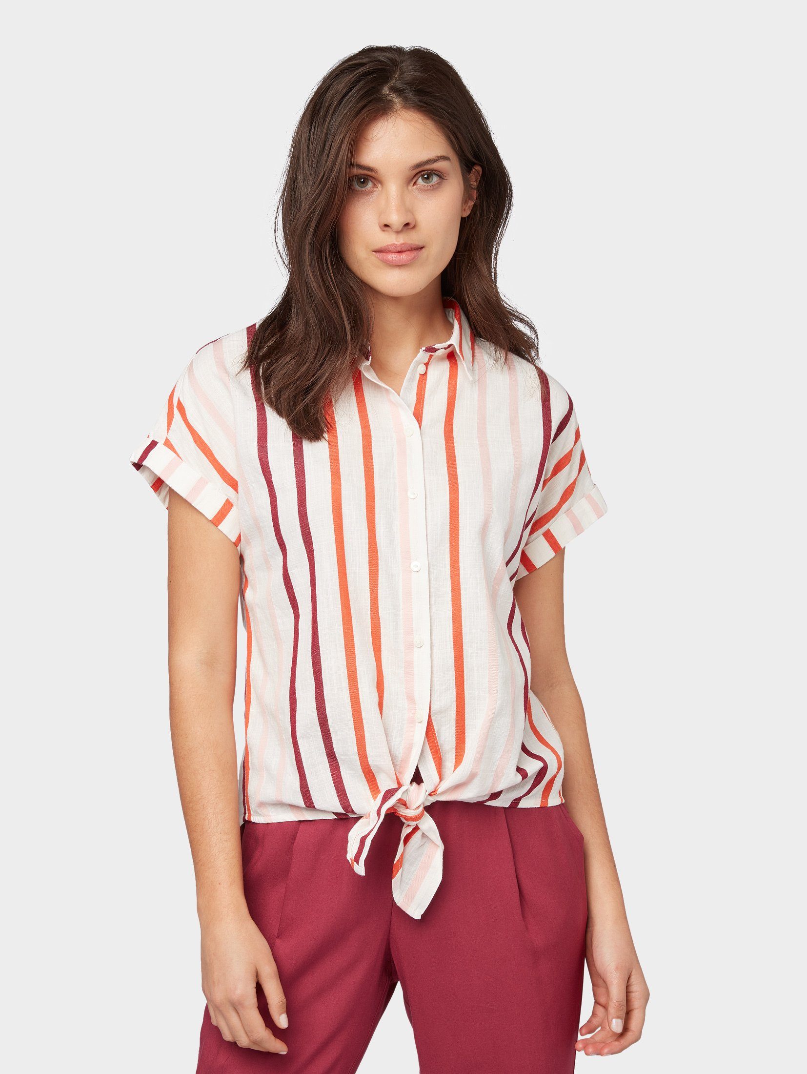 Tom Tailor Langarmbluse Bluse Mit Streifenmuster