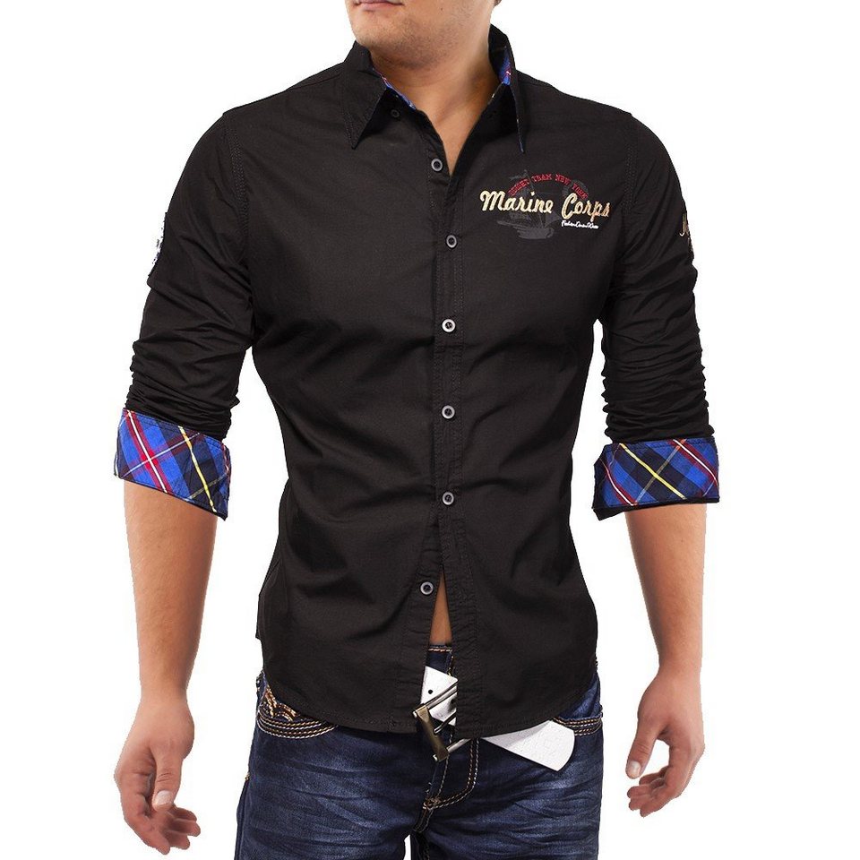Egomaxx Langarmhemd 1130 Regular Fit 1 Tlg Hemd Marine Corps