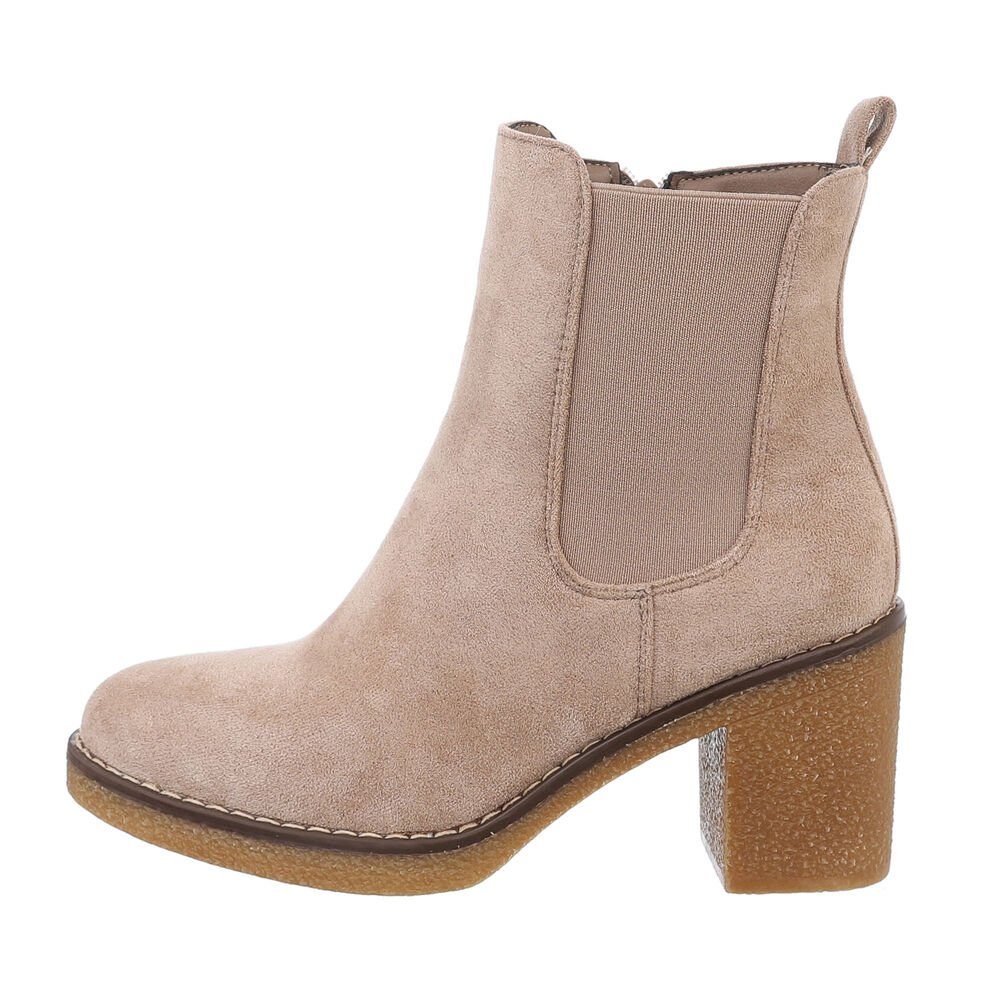 Ital Design Damen Freizeit High Heel Stiefelette Blockabsatz High Heel