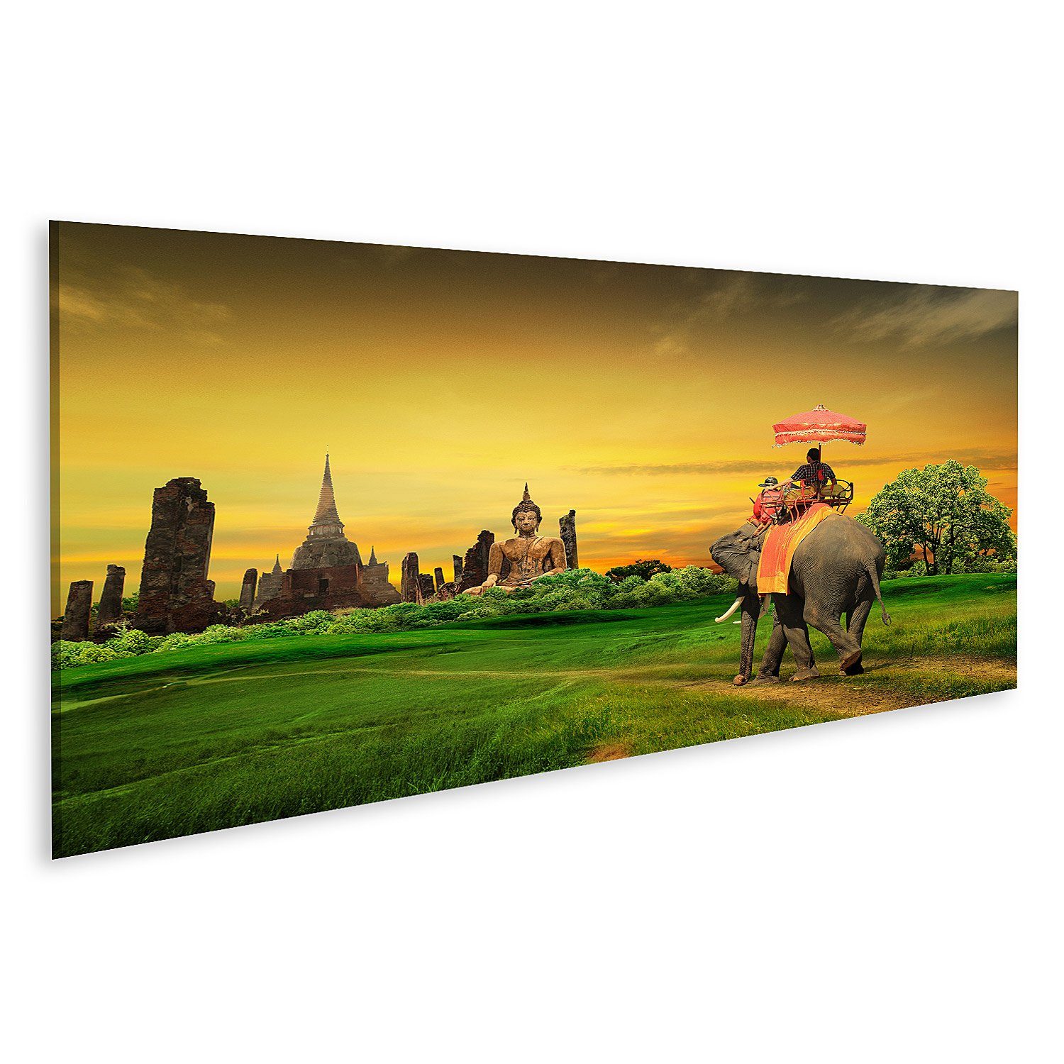 islandburner Leinwandbild Bild auf Leinwand Sonnenuntergang auf dem Lande in Thailand Wandbild P